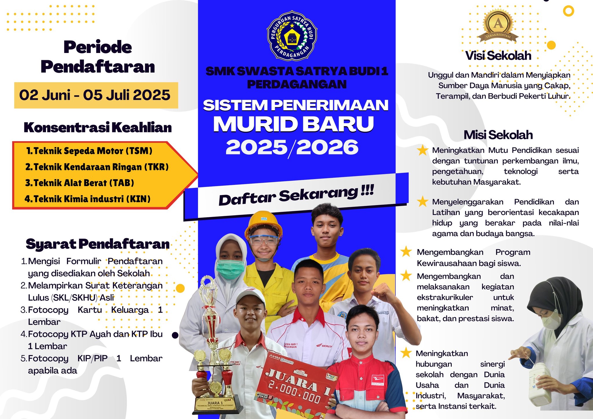 Info Lengkap SPMB 2025/2026! SMK Satrya Budi 1 Perdagangan Siap Terima Pendaftaran Siswa Baru ...